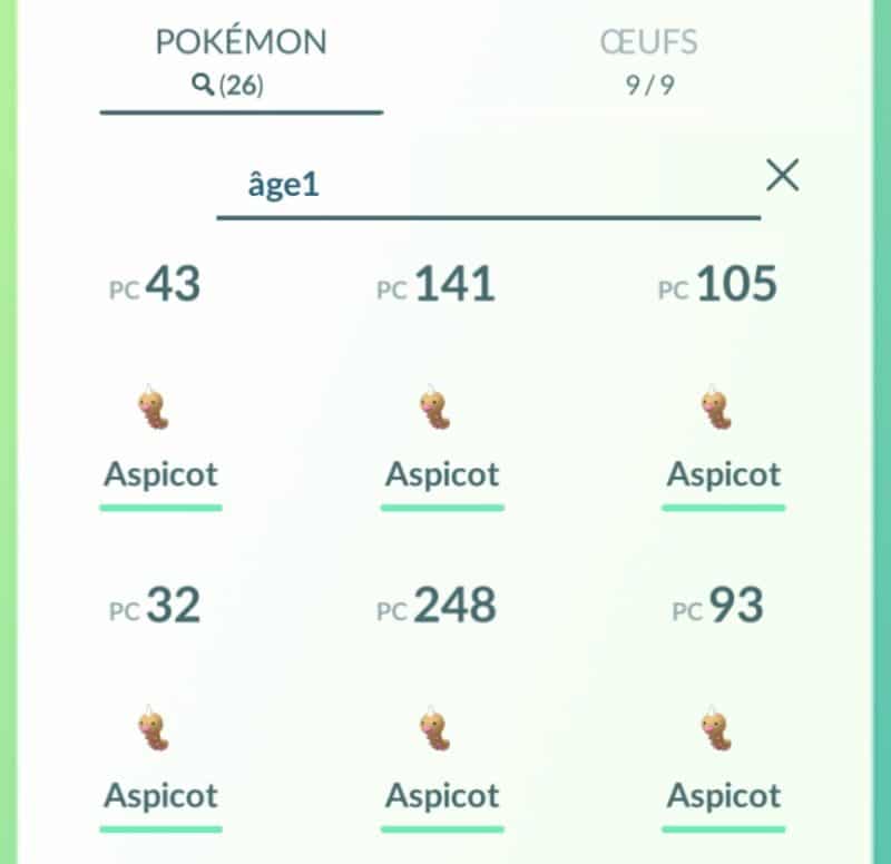 [GUIDE] Les filtres de recherche dans Pokémon Go