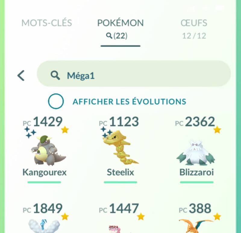 [GUIDE] Les filtres de recherche dans Pokémon Go