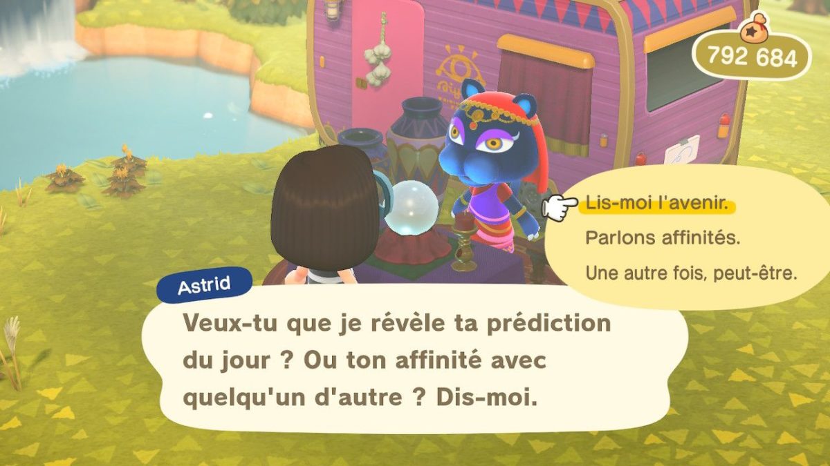 Astrid la voyante dans Animal Crossing New Horizons