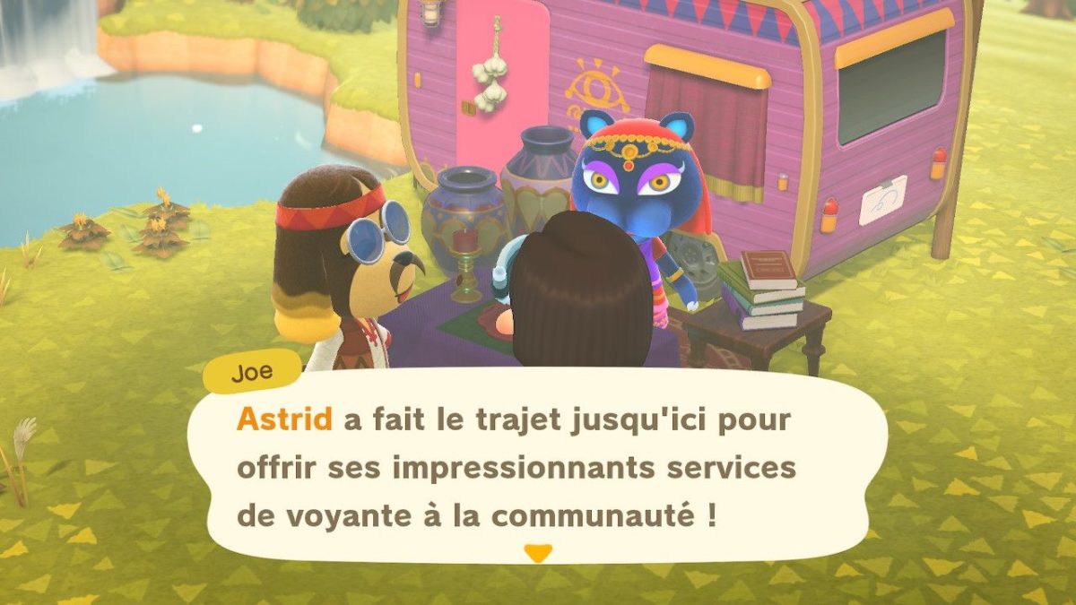 Astrid la voyante dans Animal Crossing New Horizons