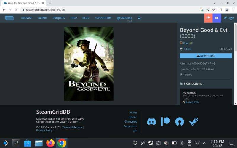 Modifier les jaquettes de ses jeux sur Steam Deck avec Steamgriddb