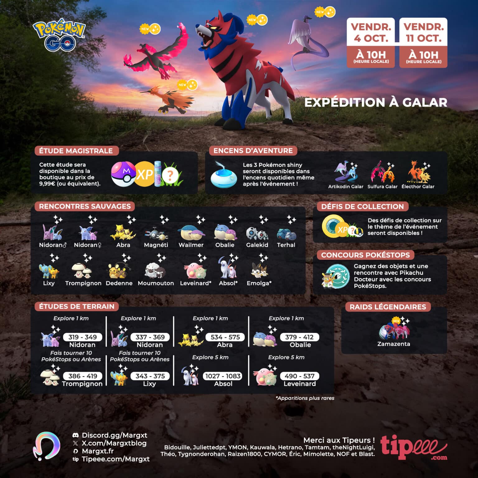 Expédition à Galar avec Zamazenta et les oiseaux de Galar shiny dans ...